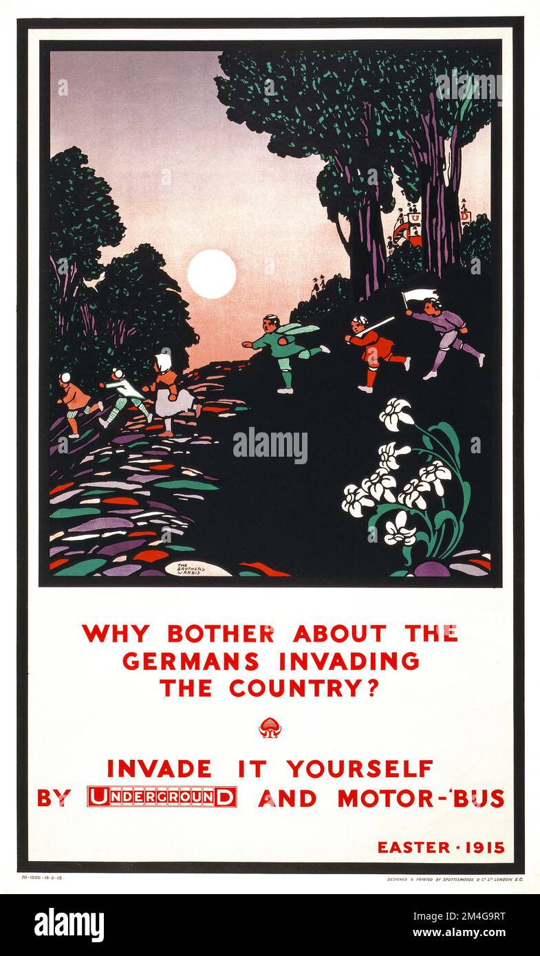 London Underground poster - Why bother about the Germans invading the ...