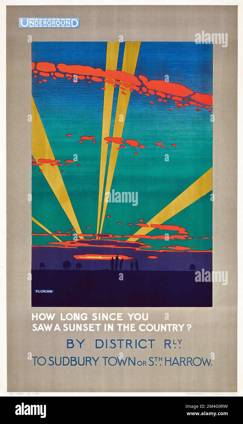 London Underground poster - Florian (Harold Sandys Williamson) TO ...