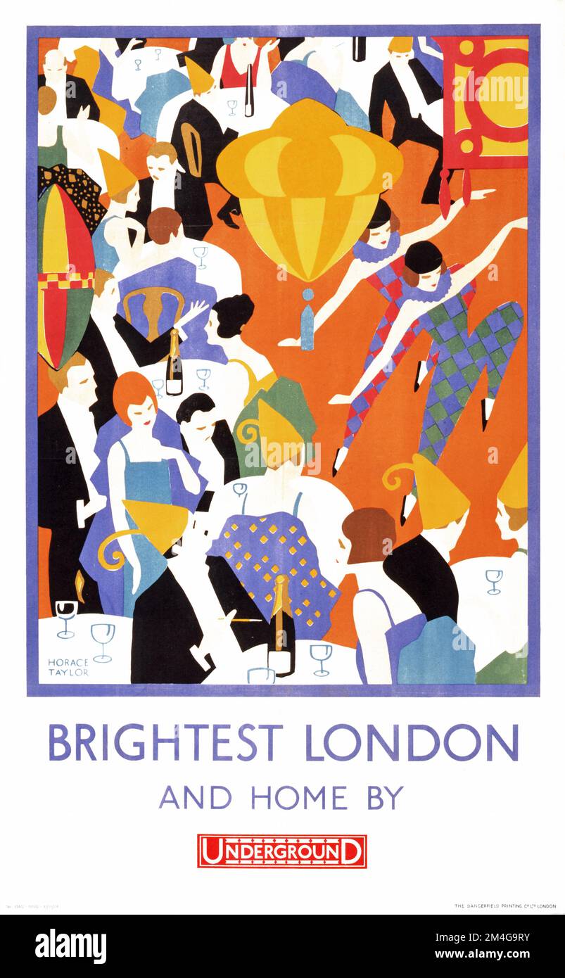 Brightest London, and home by Underground 1920s - Horace Taylor 1864 ...
