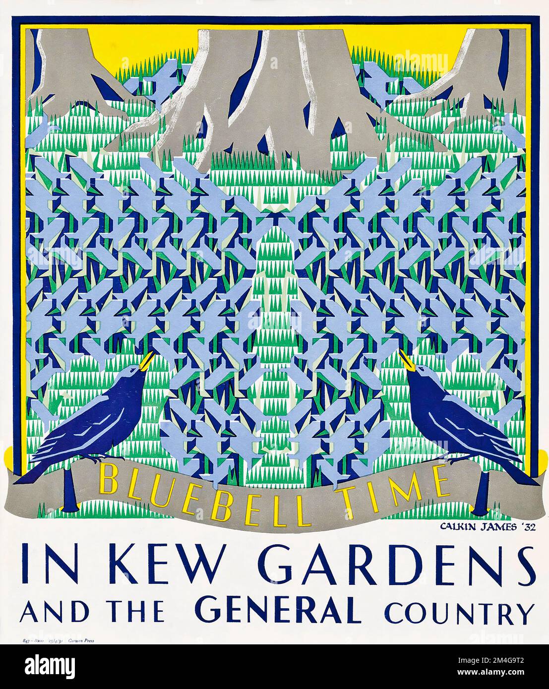 London Transport poster - Margaret Calkin James artwork - BLUEBELL TIME ...