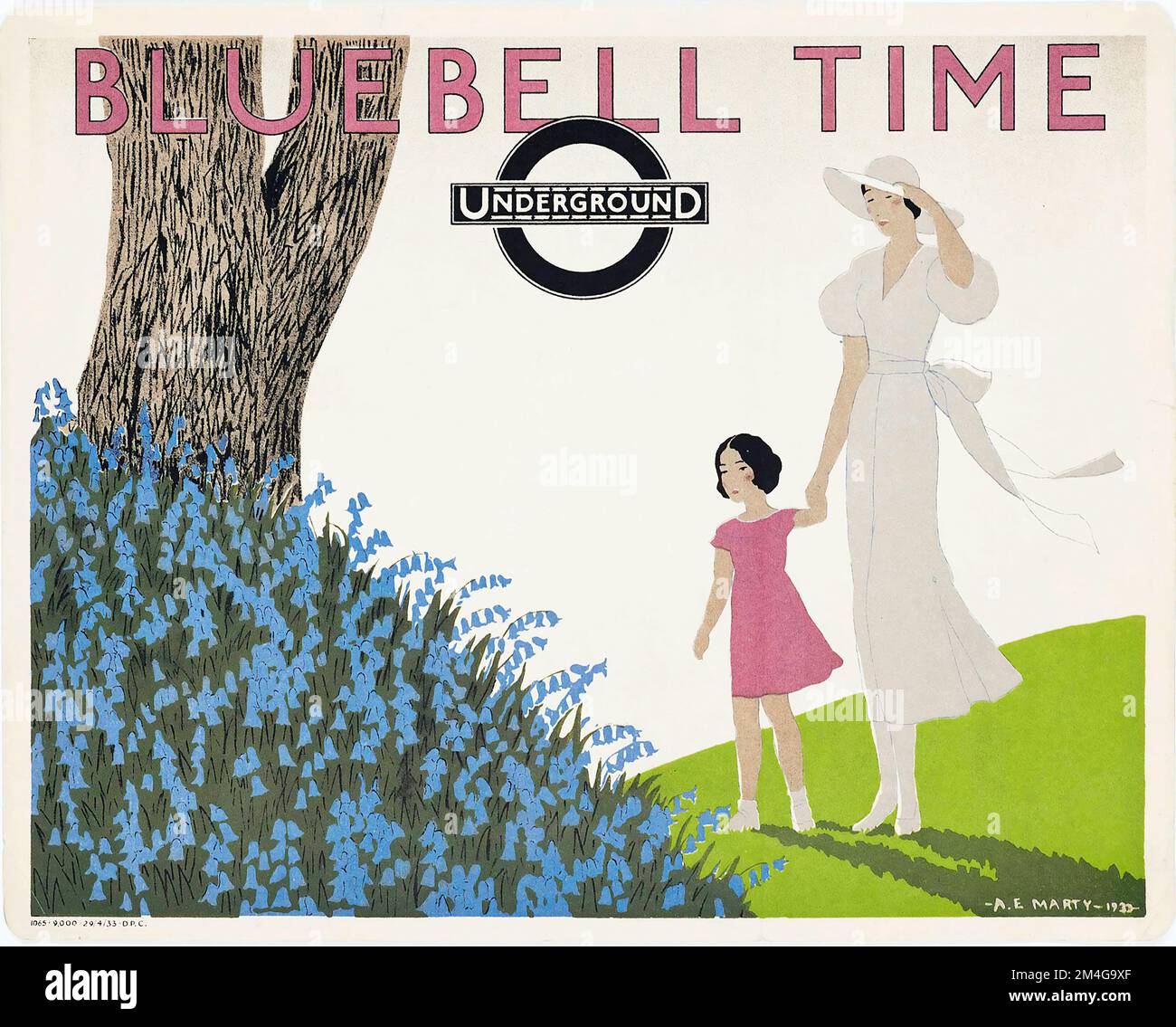 London Underground poster - Andre Edouard Marty artwork - BLUEBELL TIME ...
