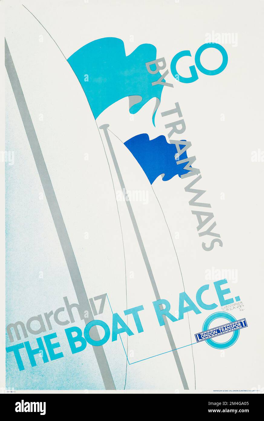 London Transport poster - THE BOAT RACE - Christopher Greaves, 1934 ...