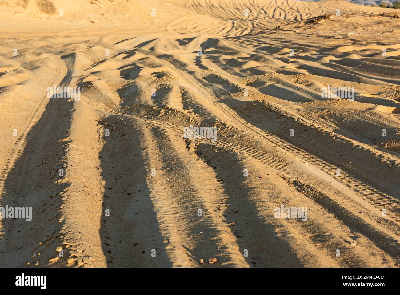 Landscape scenic view of desolate barren western desert in Egypt with ...