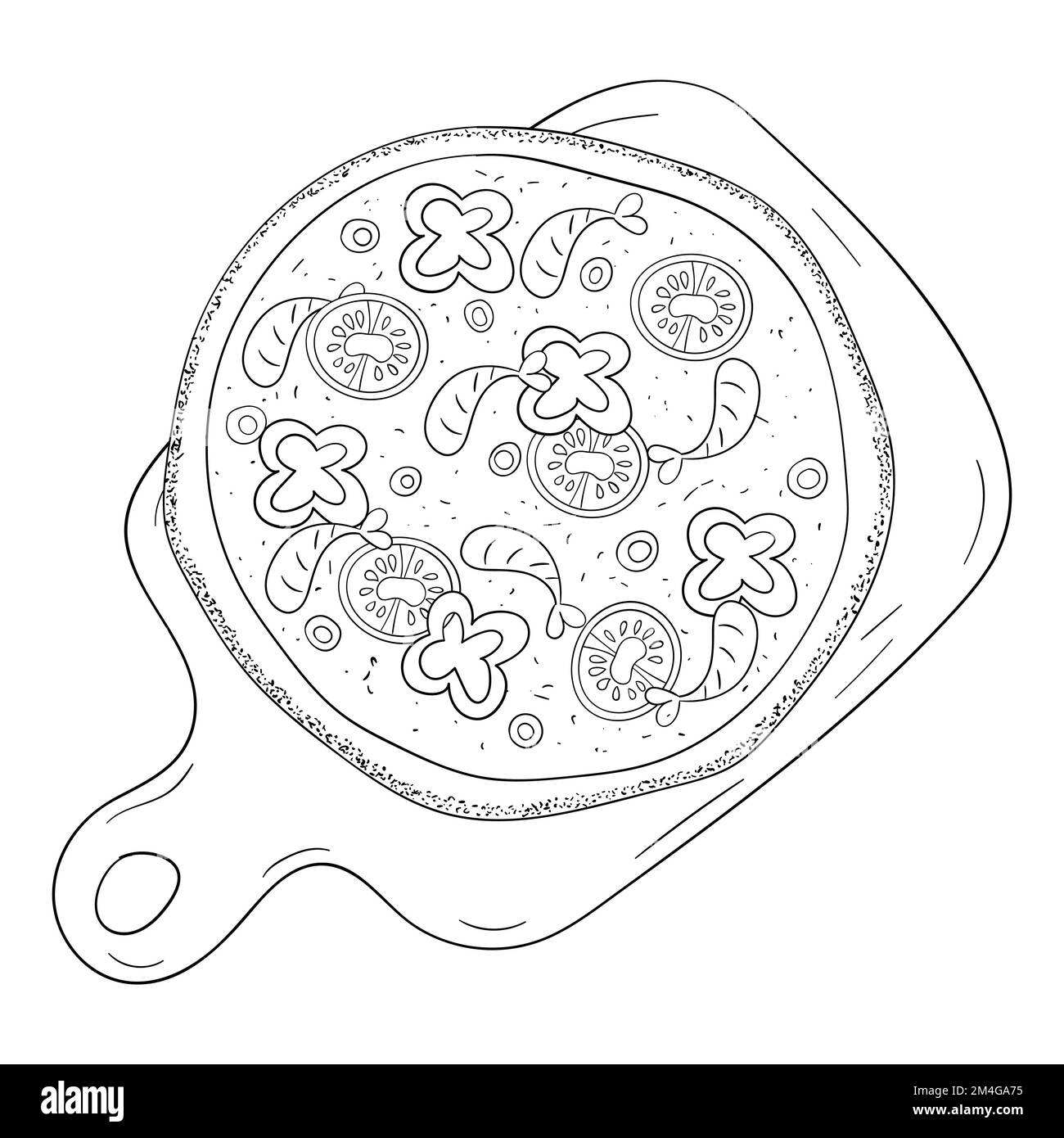 pizza on the board line art vector Stock Vector Image & Art - Alamy