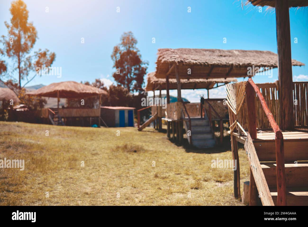 Bungalow in a tropical garden in Peru Stock Photo - Alamy