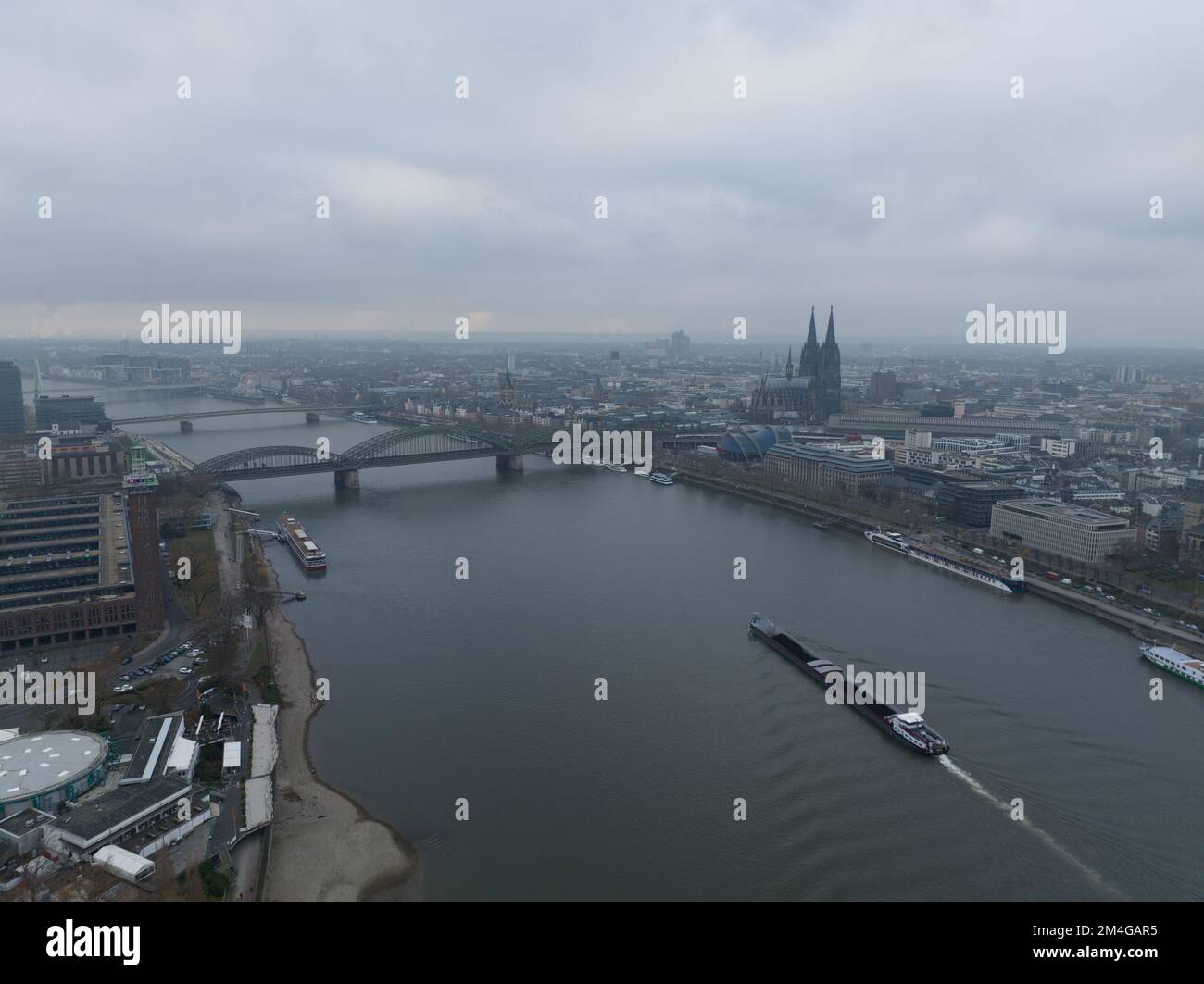 Cologne, 11th of December 2022, Germany. Aerial view of downtown ...