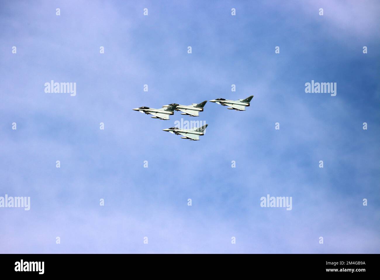 Eurofighter formation on training flight, Germany, North Rhine ...