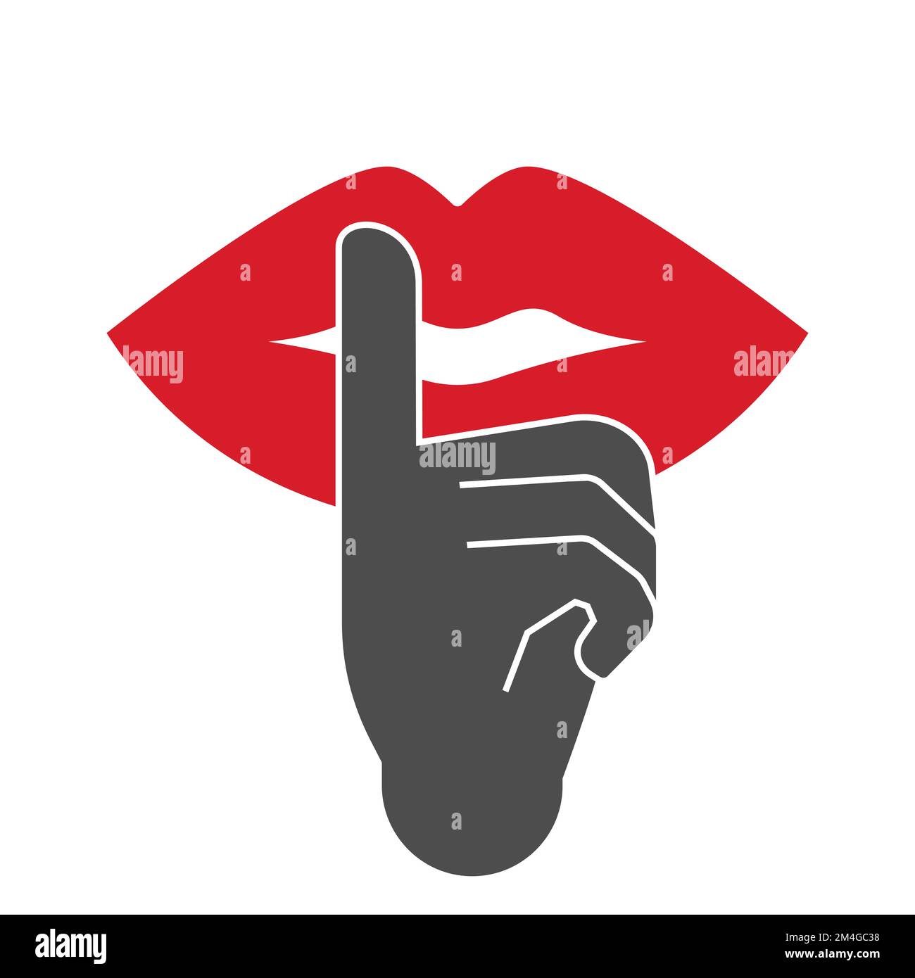 Shh Finger Lips Stock Vector Images Alamy