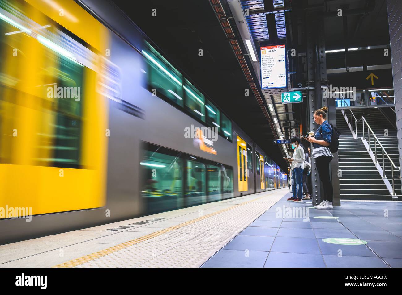 Passengers wait in the Kings Cross subway while a train sets off into ...