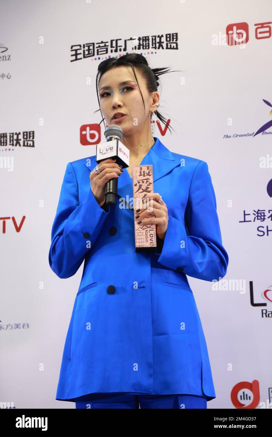 Chinese singer Wang Rong attended the 6th Love Radio Music Festival in Shanghai, China, 18 ...