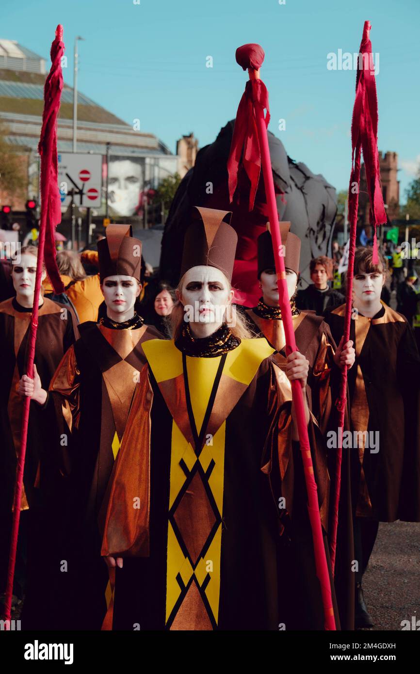 Glasgow, Scotland, UK. 30th October 2021. Extinction Rebellion members ...
