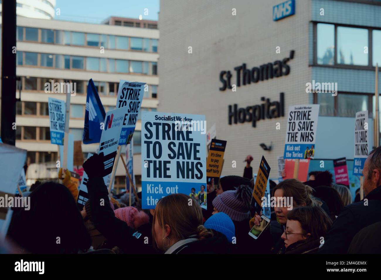 NHS Nurses Strike at St. Thomas Hospital. Nurses in England, Wales and ...