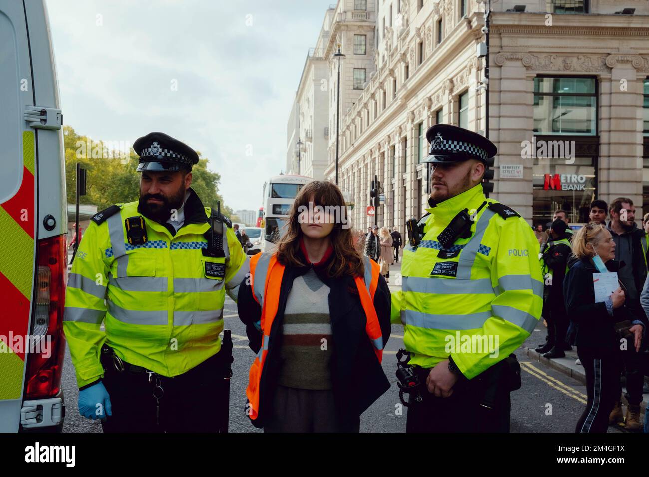 London, UK. 26 OCT 2022. Just Stop Oil activists block Piccadilly rd ...