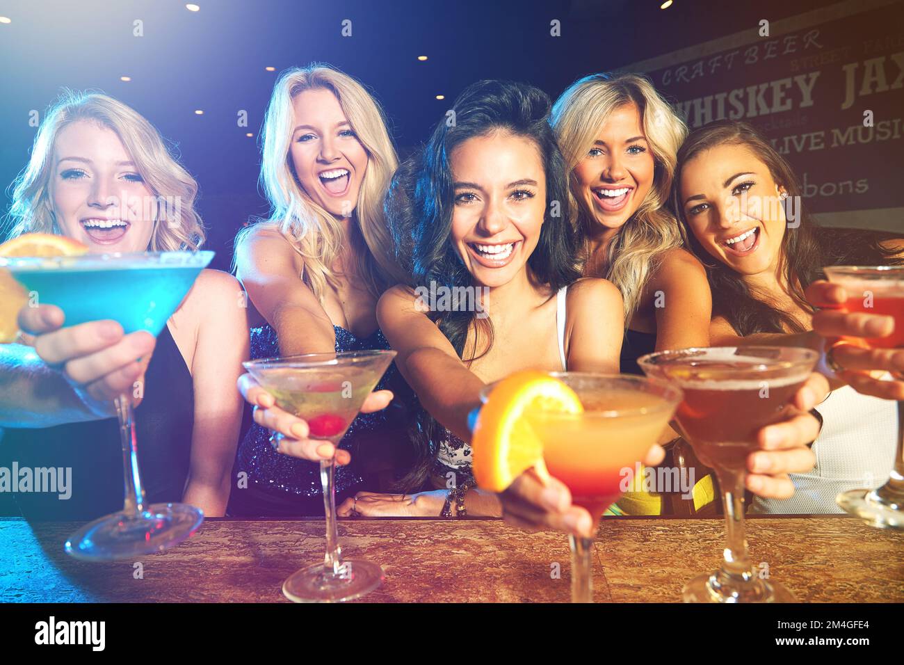 Happy excited group beautiful ladies hi-res stock photography and ...