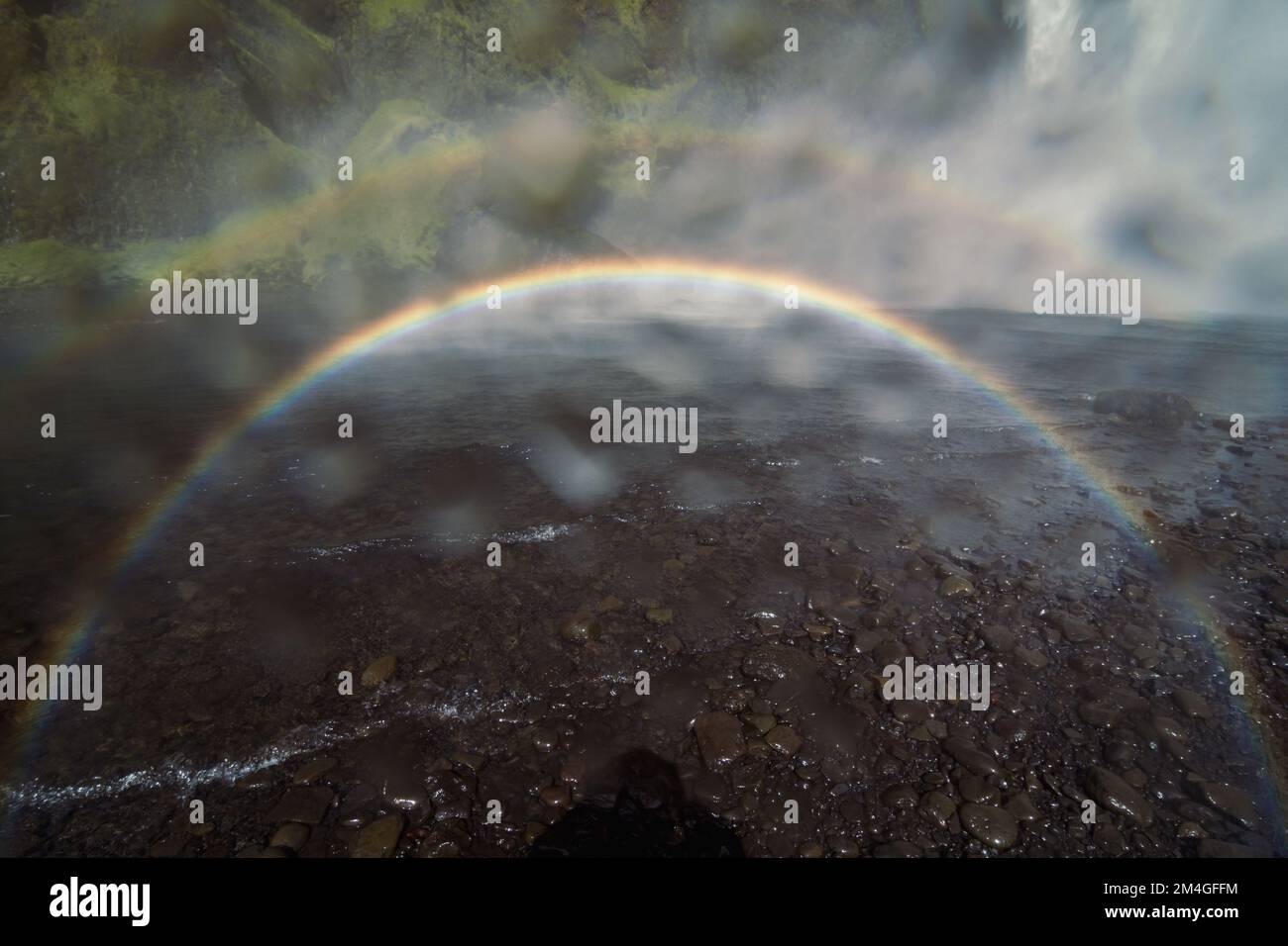 Close up round rainbow through drops on lens concept photo Stock Photo ...
