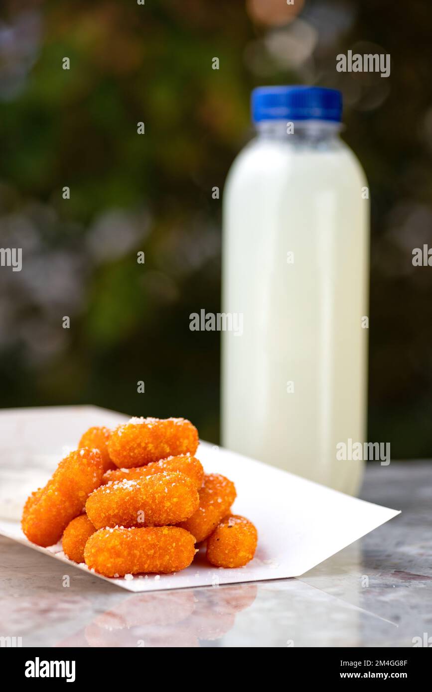 food delivery, cheese sticks takeaway food, paper containers with ...