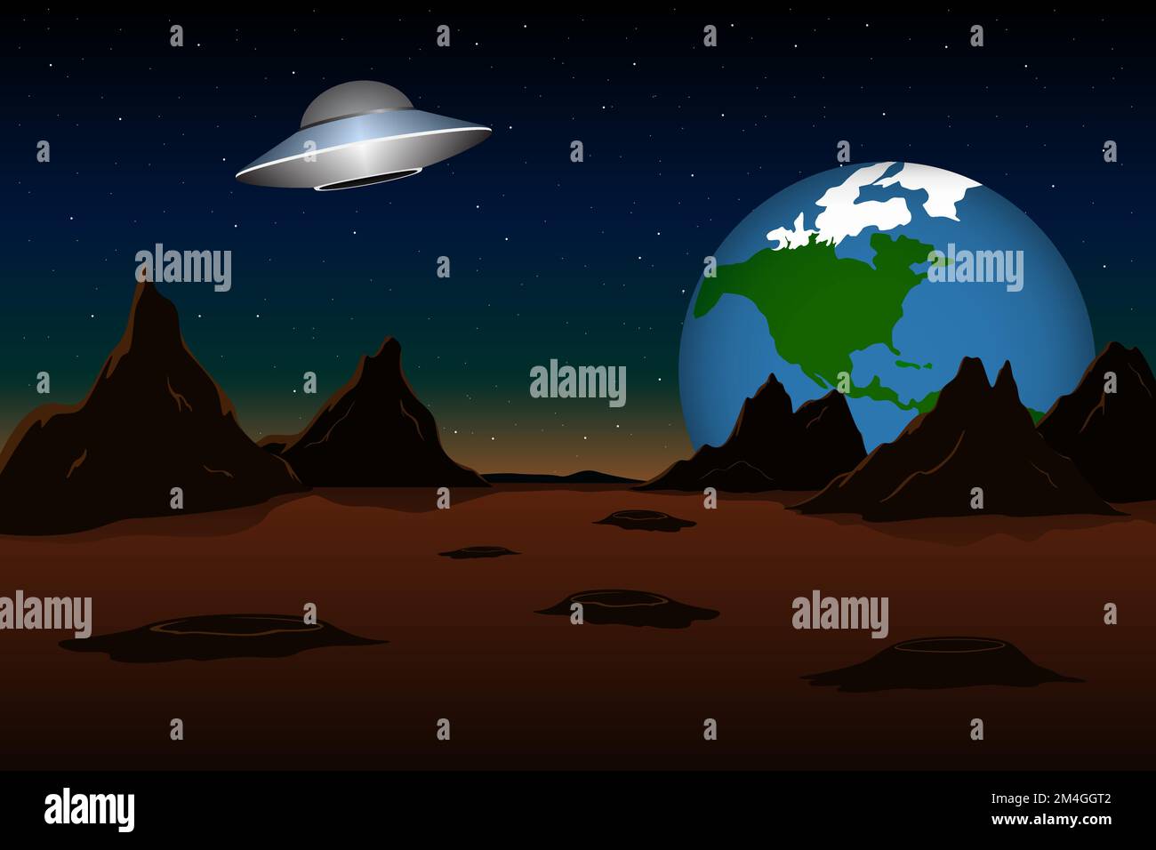 The night sky above the planet mars Stock Vector Images - Alamy