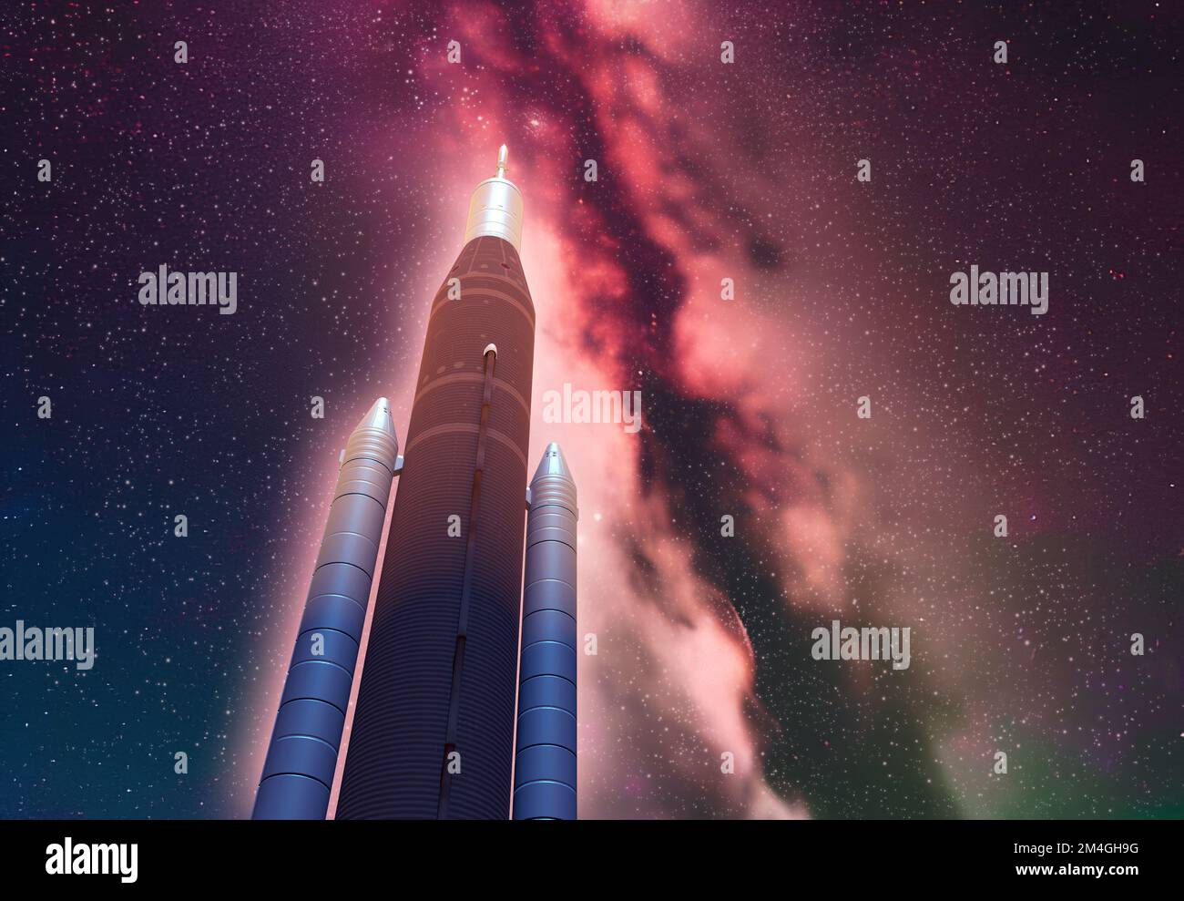 Space rocket with stars and nebulae in the background Stock Photo - Alamy