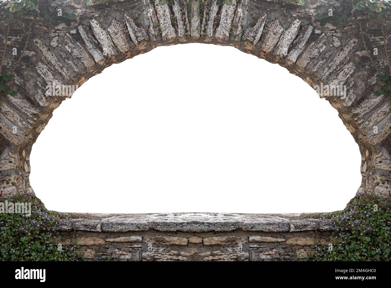 Stone window or arch isolated Stock Photo - Alamy