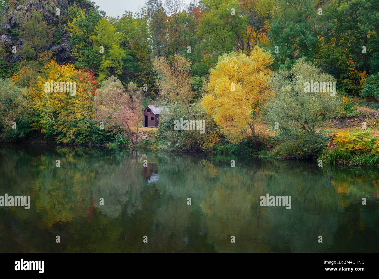 Wooden Cabin on the woods near a river - Cesky Krumlov, Czech Republic ...