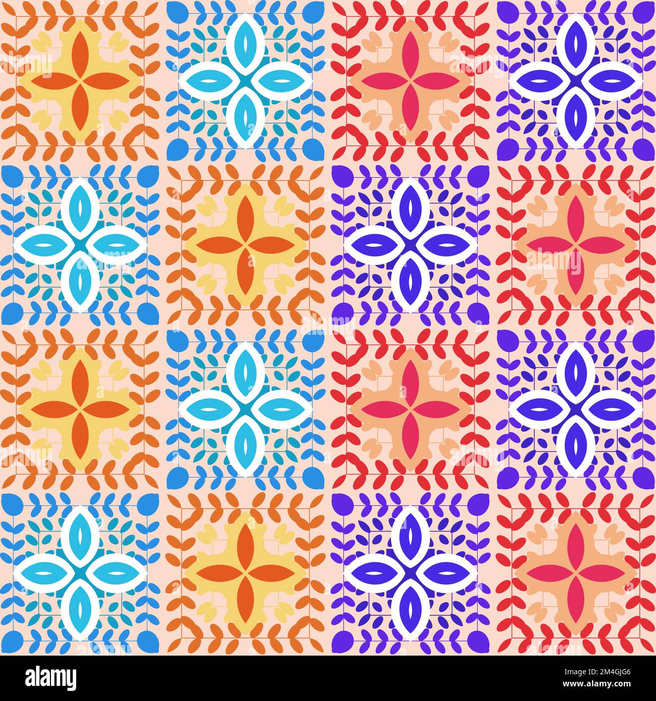 Seamless Vintage Geometric Floral Pattern. Vector illustration Stock Vector Image & Art - Alamy