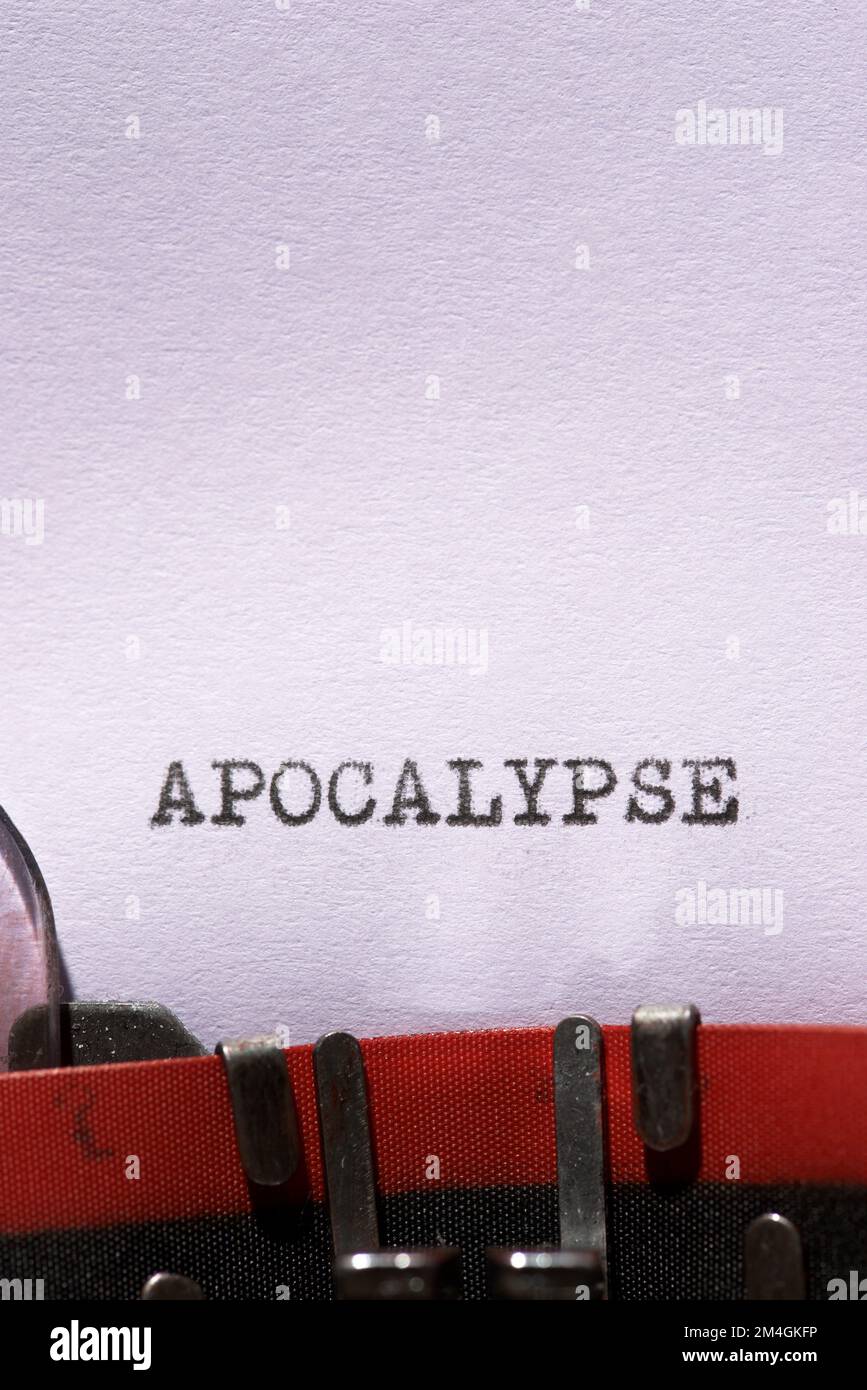Apocalypse word written with a typewriter Stock Photo - Alamy