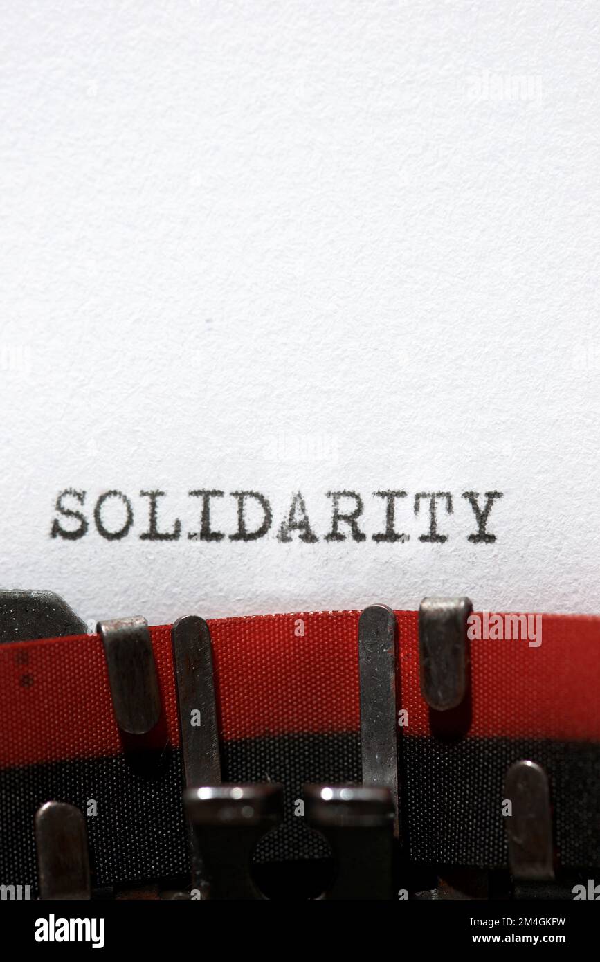 Solidarity word written with a typewriter Stock Photo - Alamy