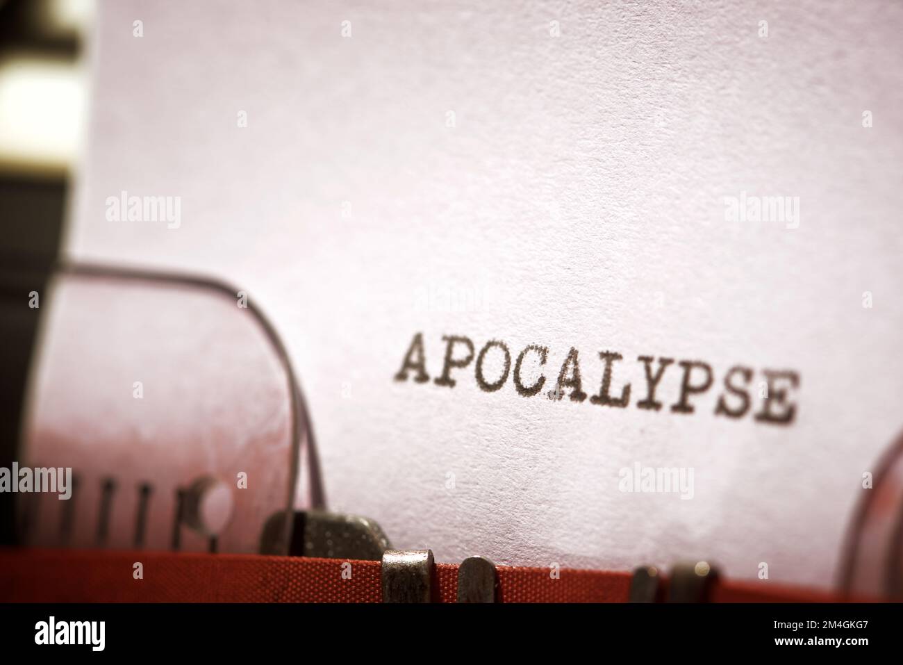 Apocalypse word written with a typewriter Stock Photo - Alamy