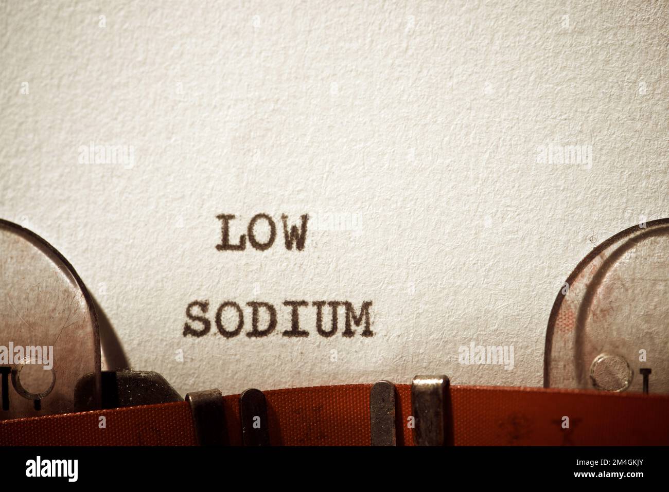 Low sodium phrase written with a typewriter Stock Photo - Alamy