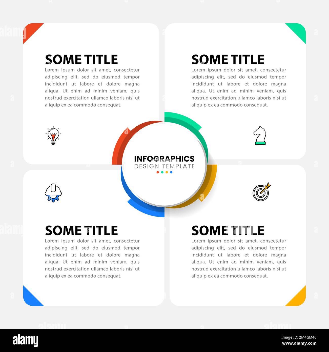 Infographic template with icons and 4 options or steps. Gear. Can be ...