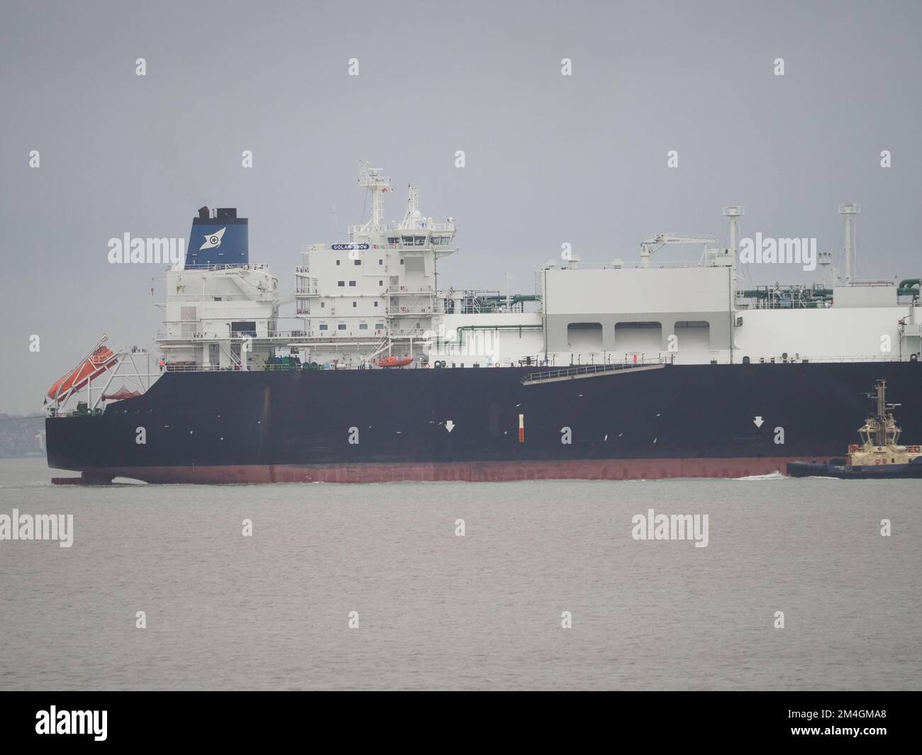 Sheerness, Kent, UK. 21st Dec, 2022. Gas ship Golar Snow seen departing ...