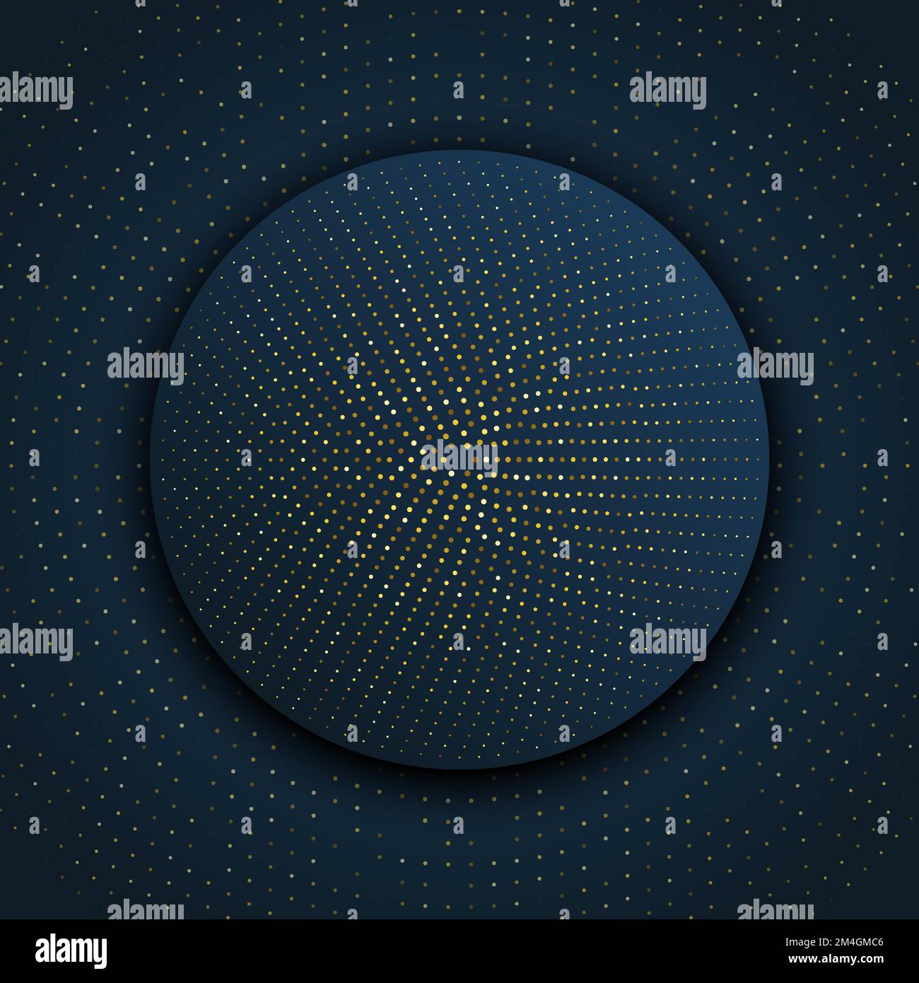 Abstract golden disk frame with gold lights and glittering elements on ...