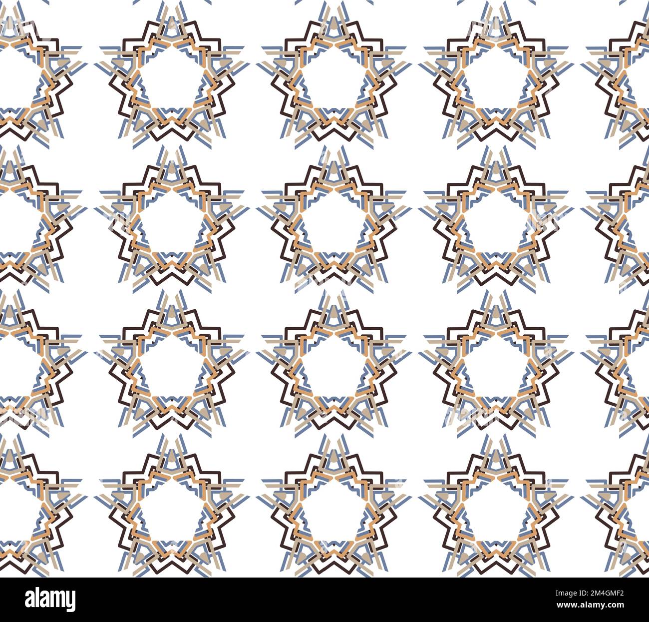 Decorative seamless pattern with stars. Brown and white background ...