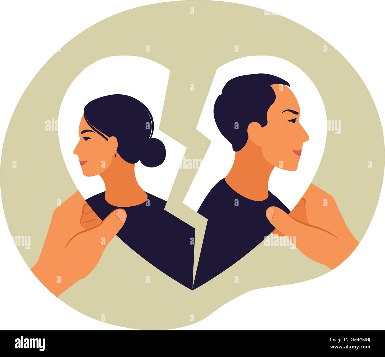 Concept of divorce, misunderstanding in family. Disagreement, relationship troubles. Man and ...