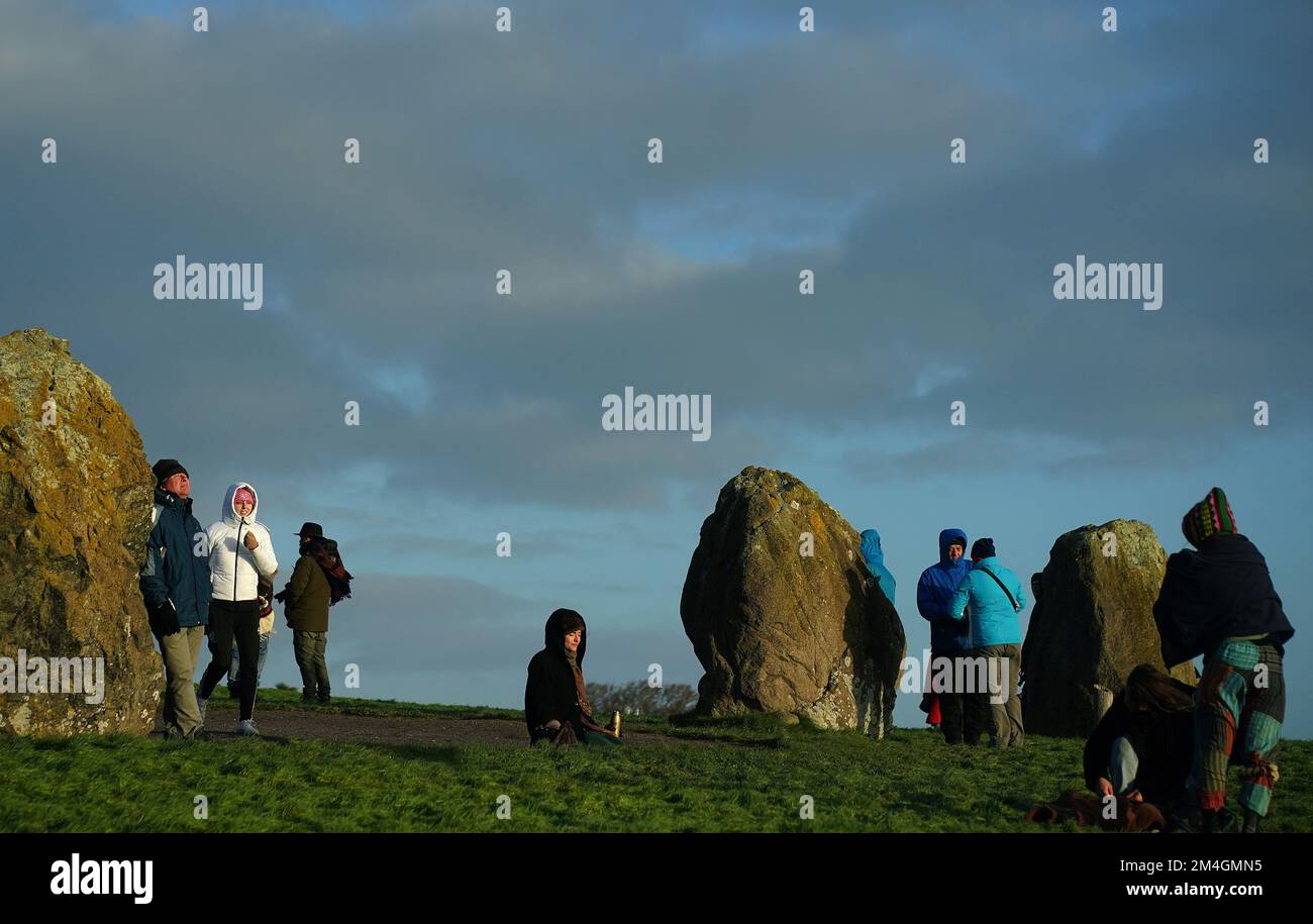 People gather at Newgrange, Co. Meath, on the morning of the winter ...