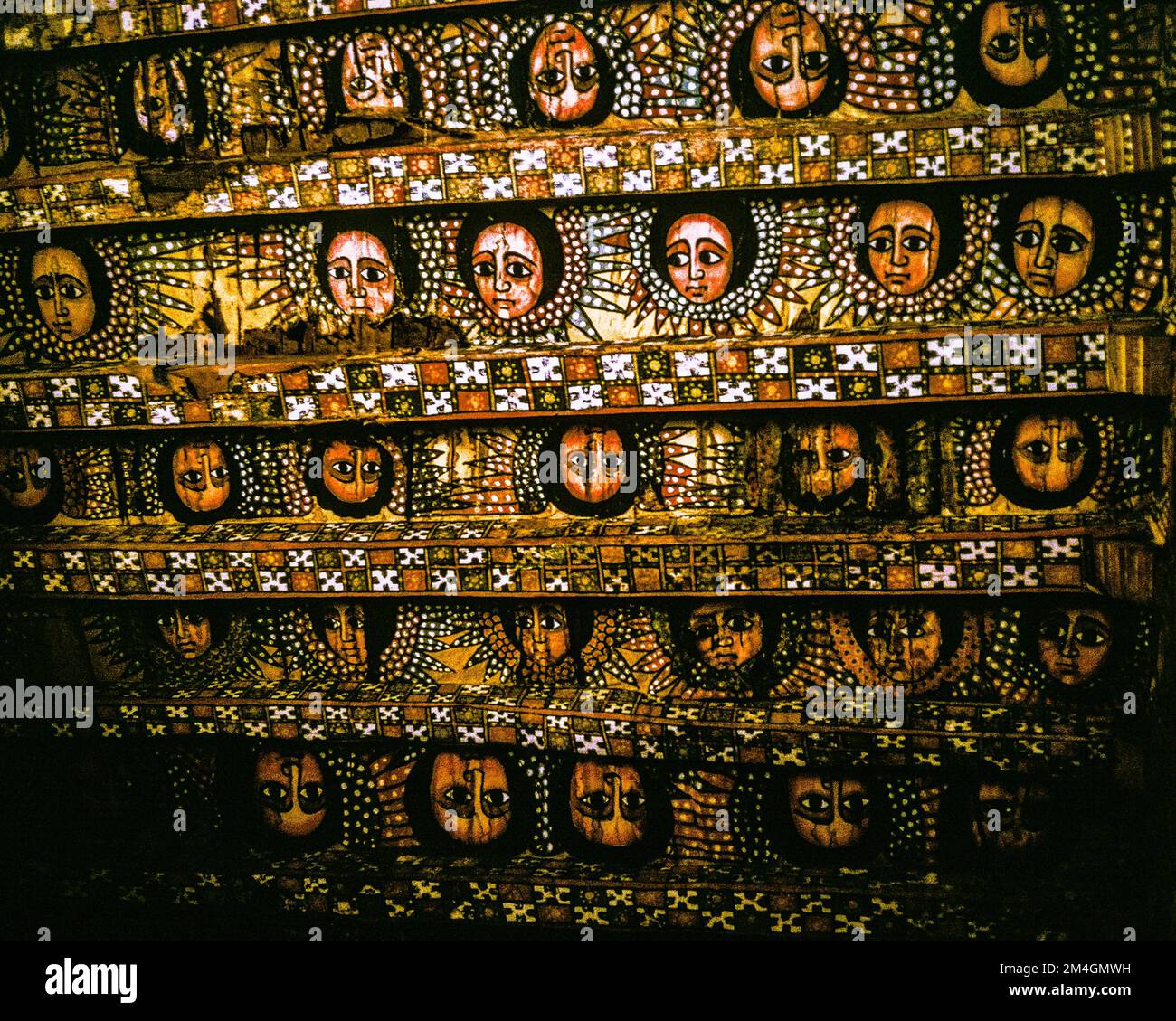 Ethiopia, 1970s, Gondar, Debre Birhan Selassie church, painted ceiling ...