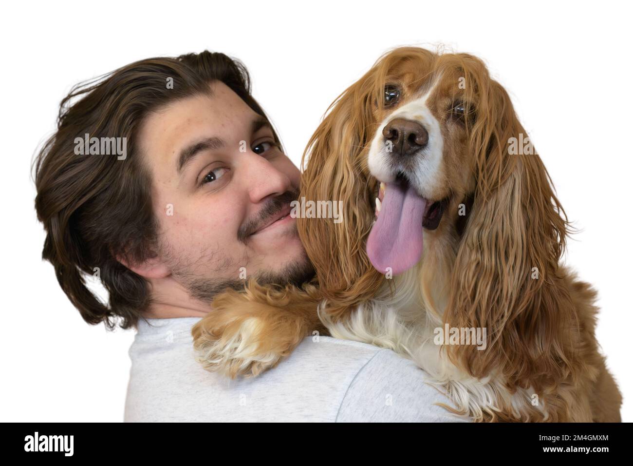 Dog man portrait hi-res stock photography and images - Alamy