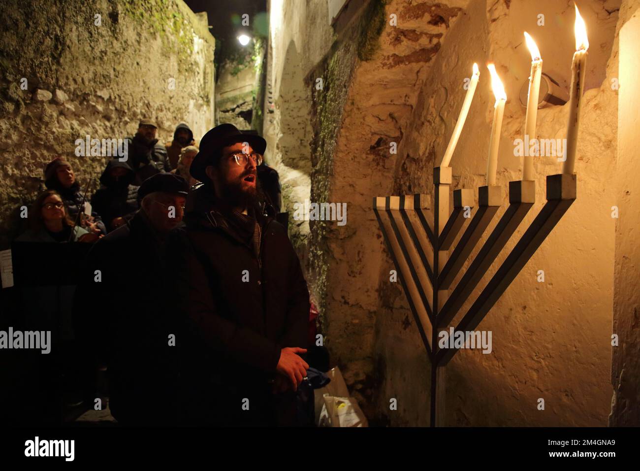 Maiori, Salerno, Italy - December 20, 2022 : Rabbi Yisroel Piha, on the ...