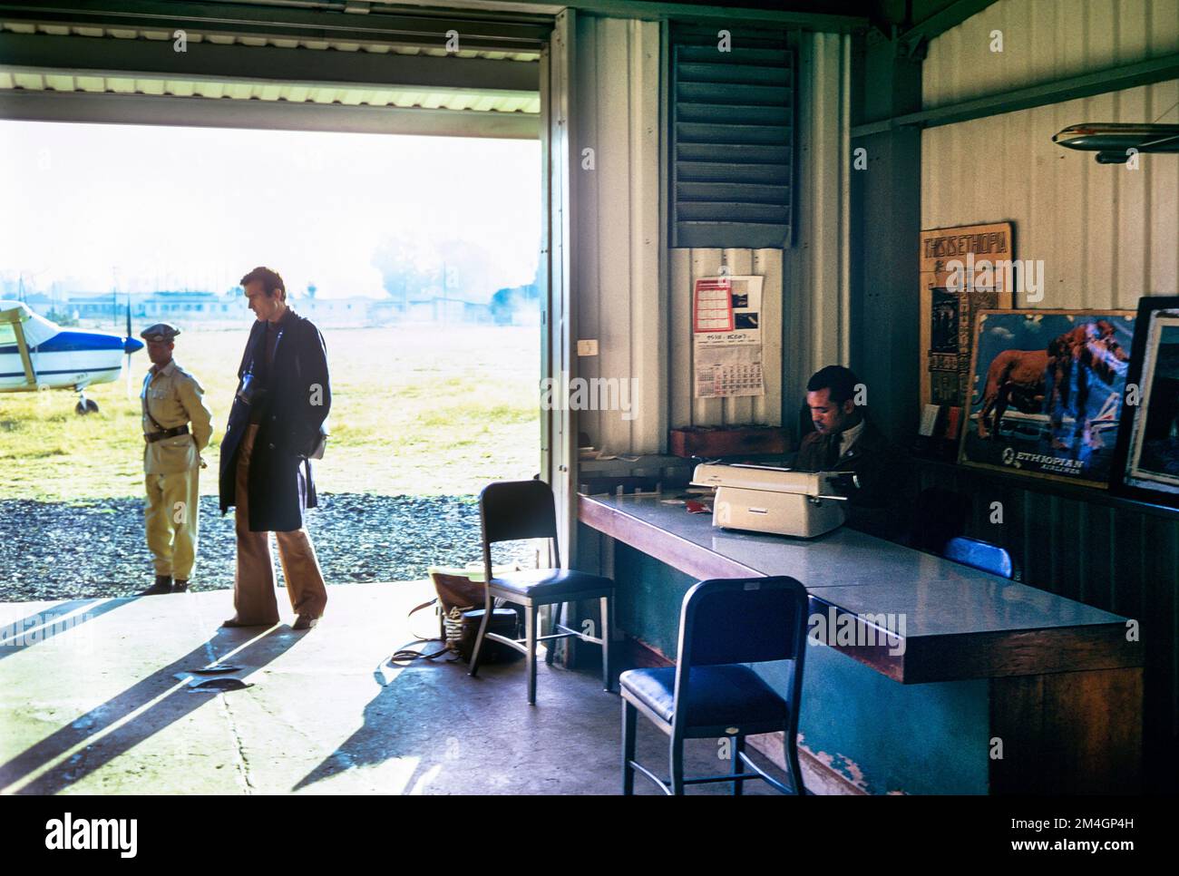 Ethiopia, 1970s, Gondar airport, office interior, Amhara region, East ...