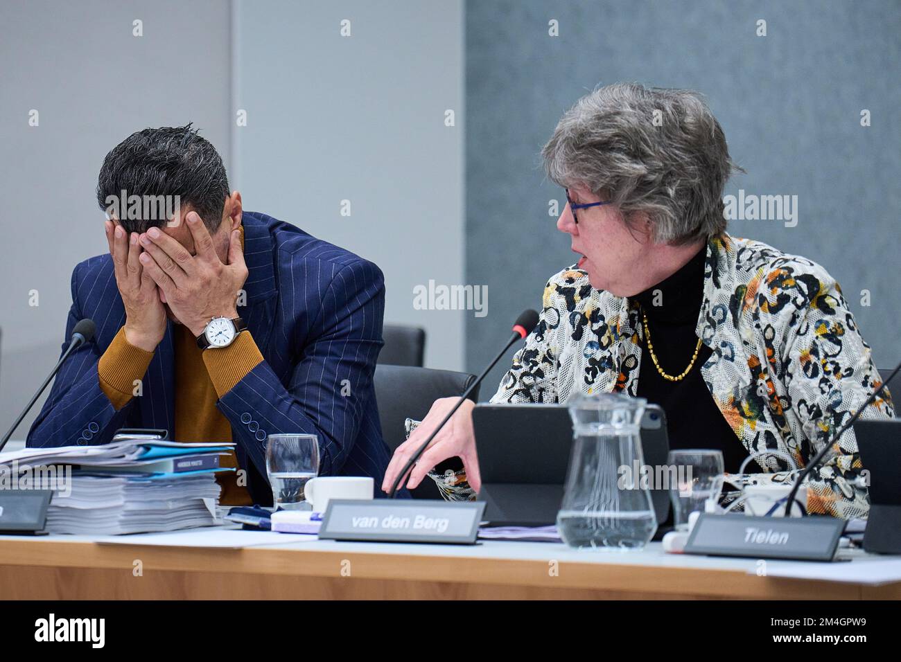 THE HAGUE - MPs Farid Azarkan (Denk) and Joba van den Berg (CDA) during ...