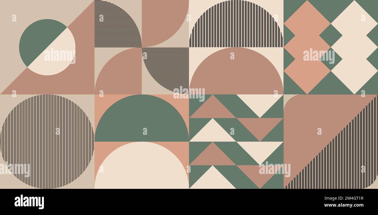 Abstract retro style seamless vector pattern with geometric shapes in ...