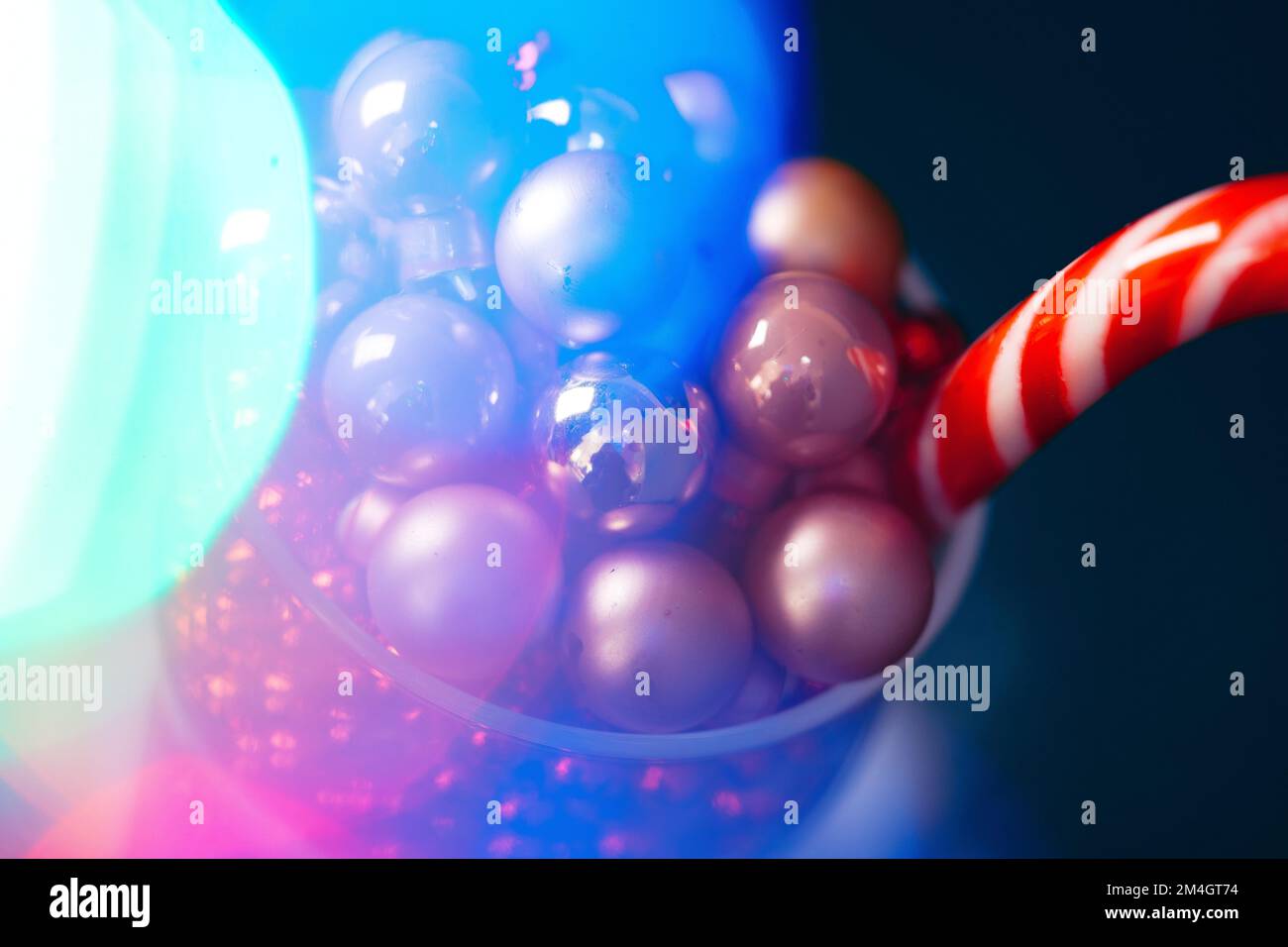 Little christmas baubles in wineglasses on a dark background Stock ...