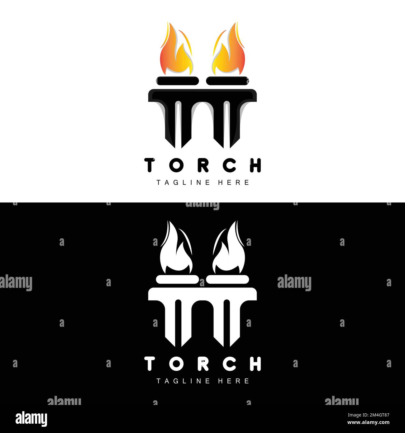 Torch Logo, Fire Design, Letter Logo, Product Brand Icon Stock Vector ...