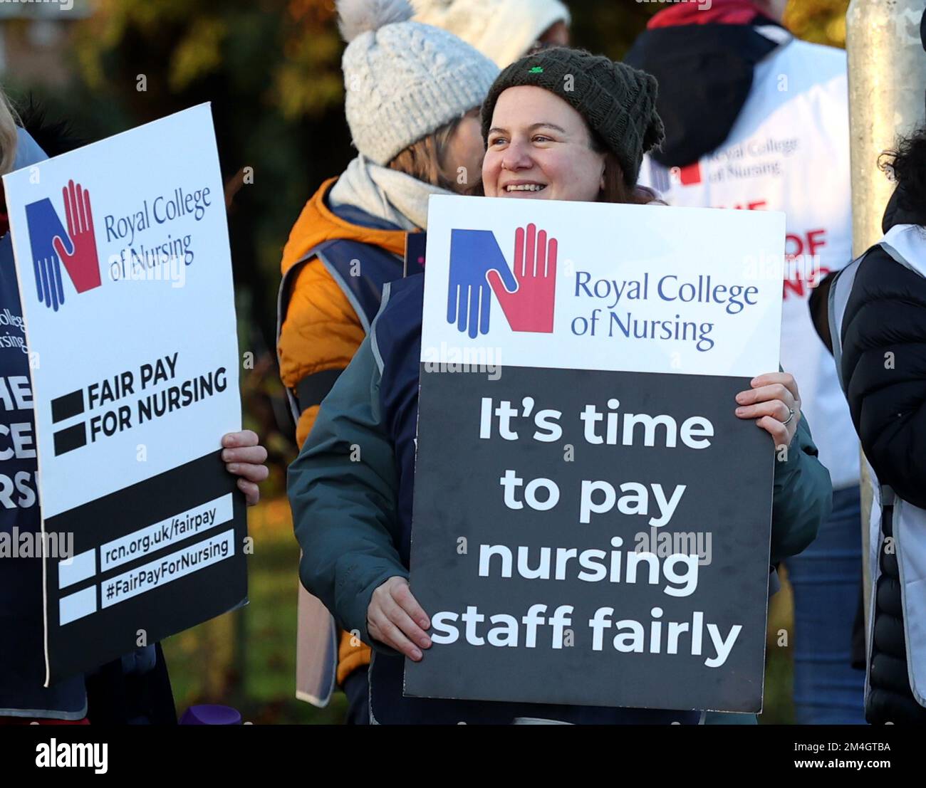 Nurses and supporters outside Kettering General hospital are on strike ...