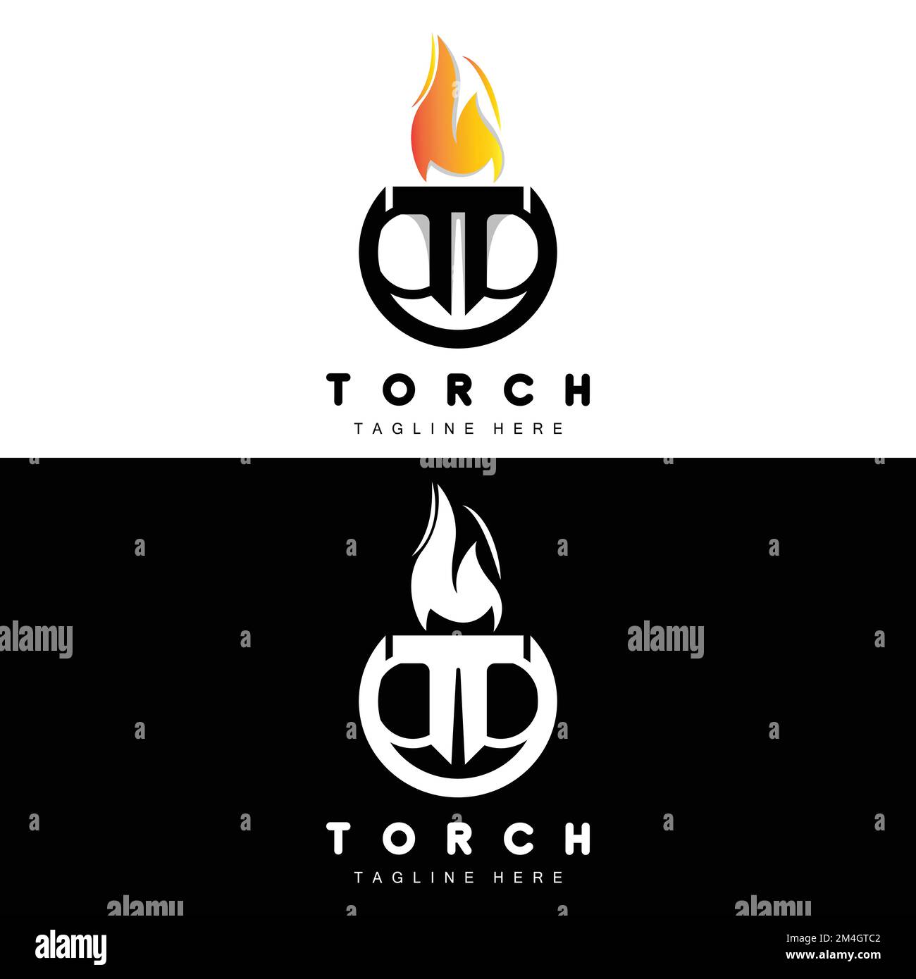 Torch Logo, Fire Design, Letter Logo, Product Brand Icon Stock Vector ...