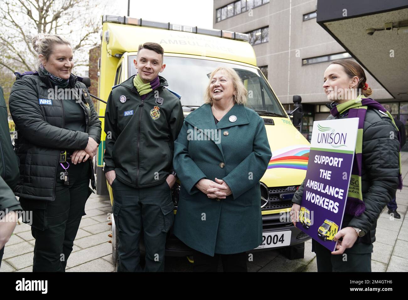 UNISON general secretary Christina McAnea, joins ambulance workers on ...