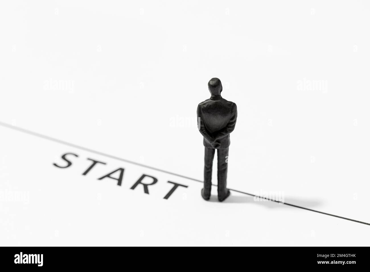 Businessman figurine on Starting line. Start, Concept of challenge or ...