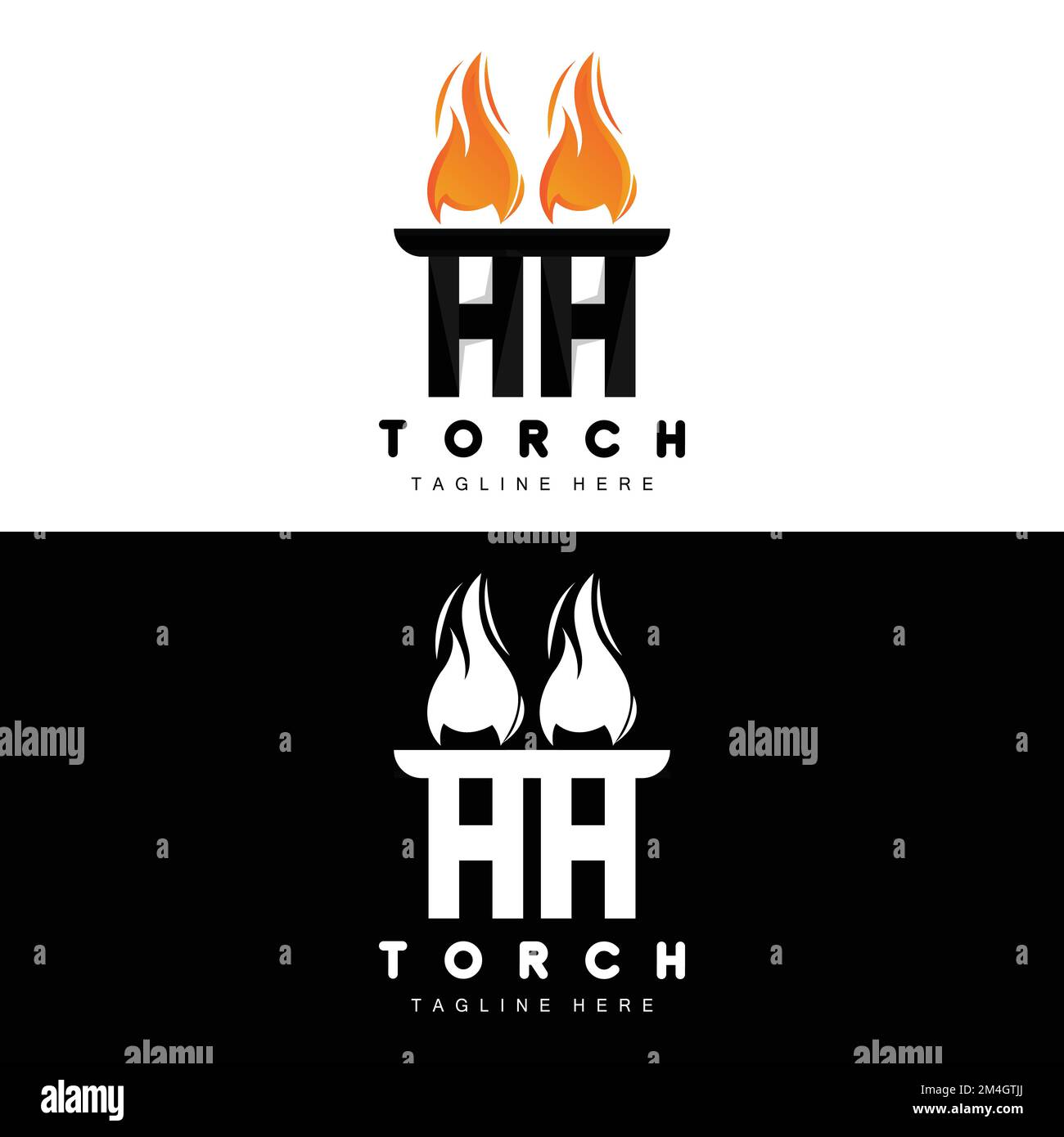 Torch Logo, Fire Design, Letter Logo, Product Brand Icon Stock Vector ...