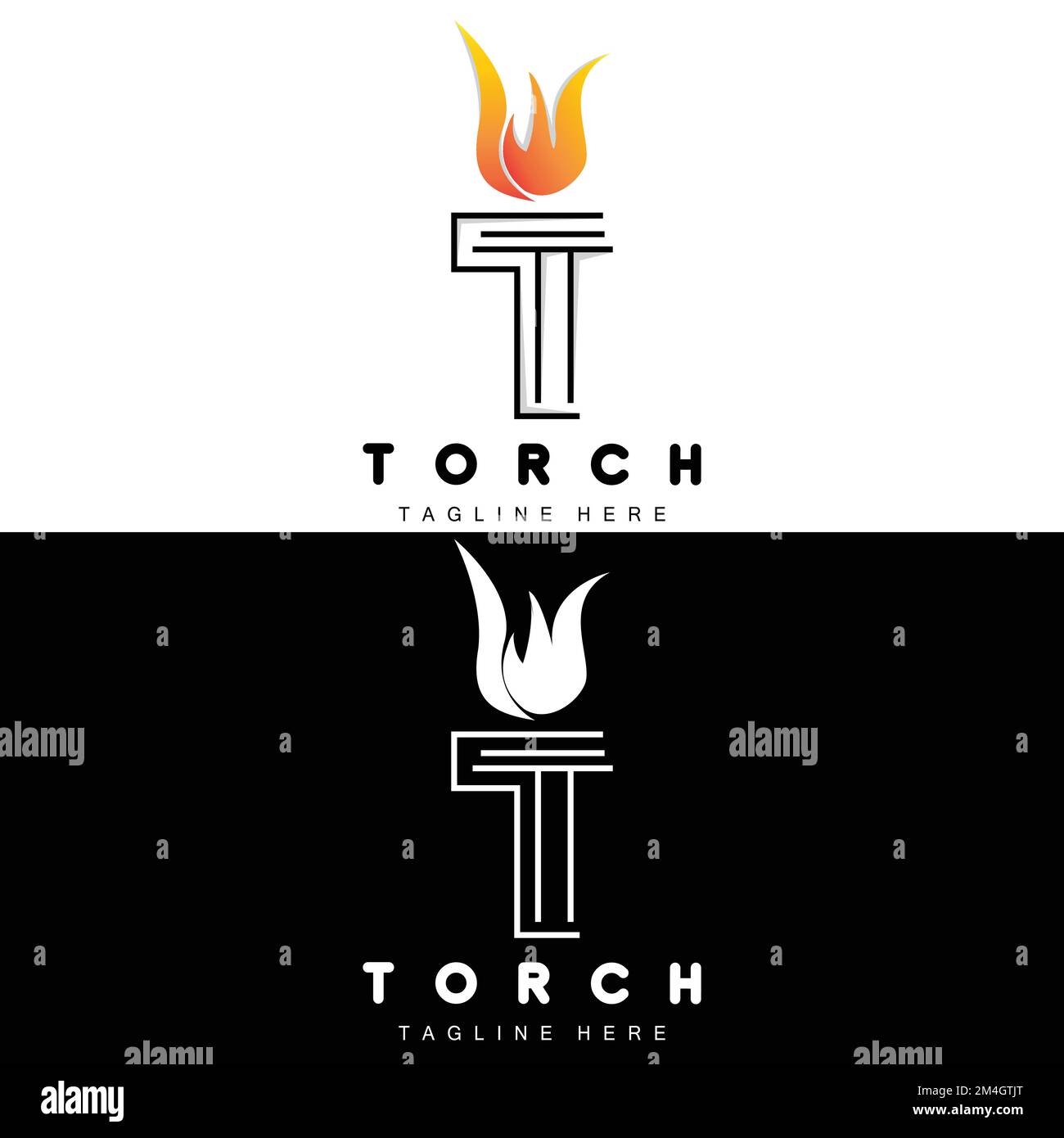 Torch Logo, Fire Design, Letter Logo, Product Brand Icon Stock Vector ...