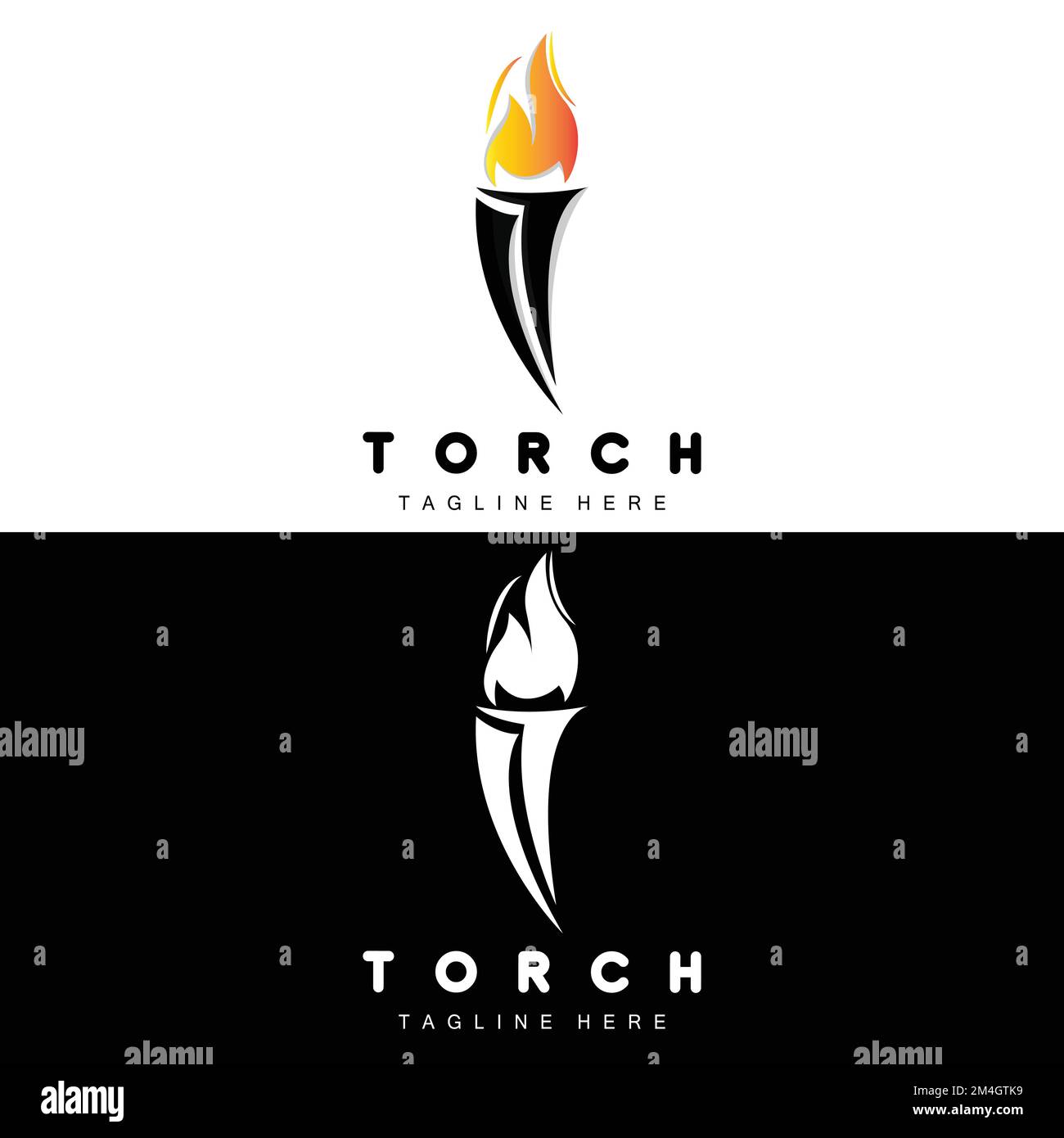 Torch Logo, Fire Design, Letter Logo, Product Brand Icon Stock Vector ...
